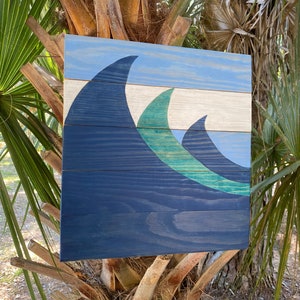 Ocean Wave Art - Wood Sign - Beach Decor - Etsy