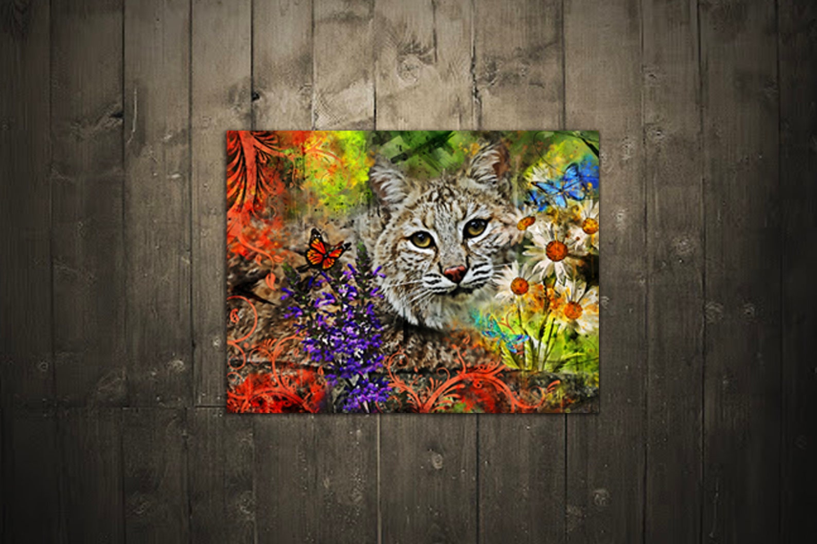 Bobcat Art Wildcat Watercolor Artwork Nabisco Wonderland | Etsy