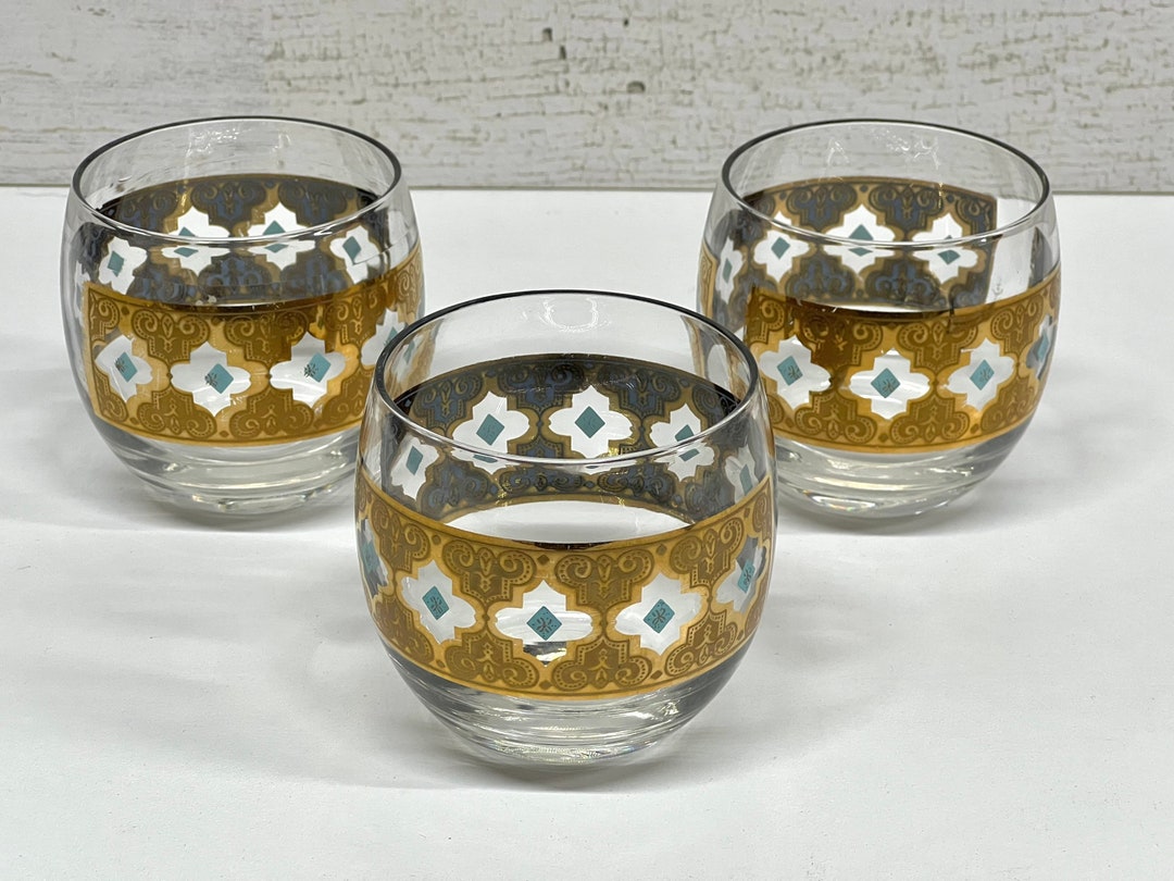 Culver Cocktail Glass Set Roly Poly Glasses Vintage Barware MCM ...