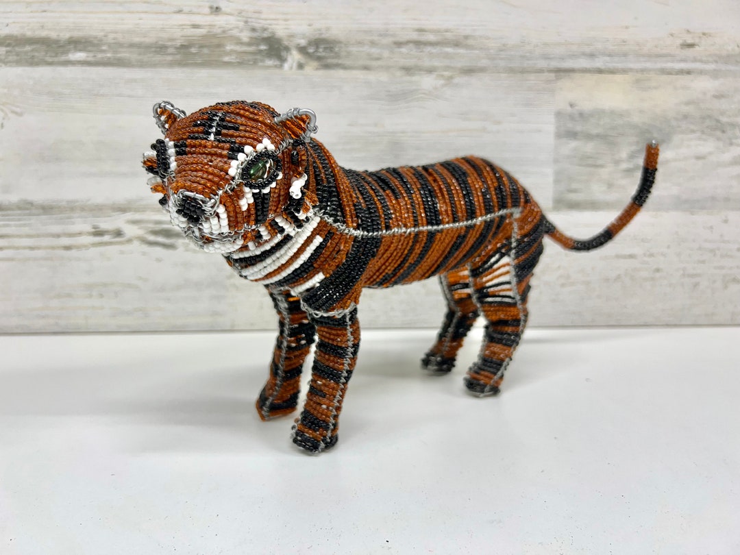 Tiger Figurine - Beaded Tiger - Bead Worx Animals - Etsy