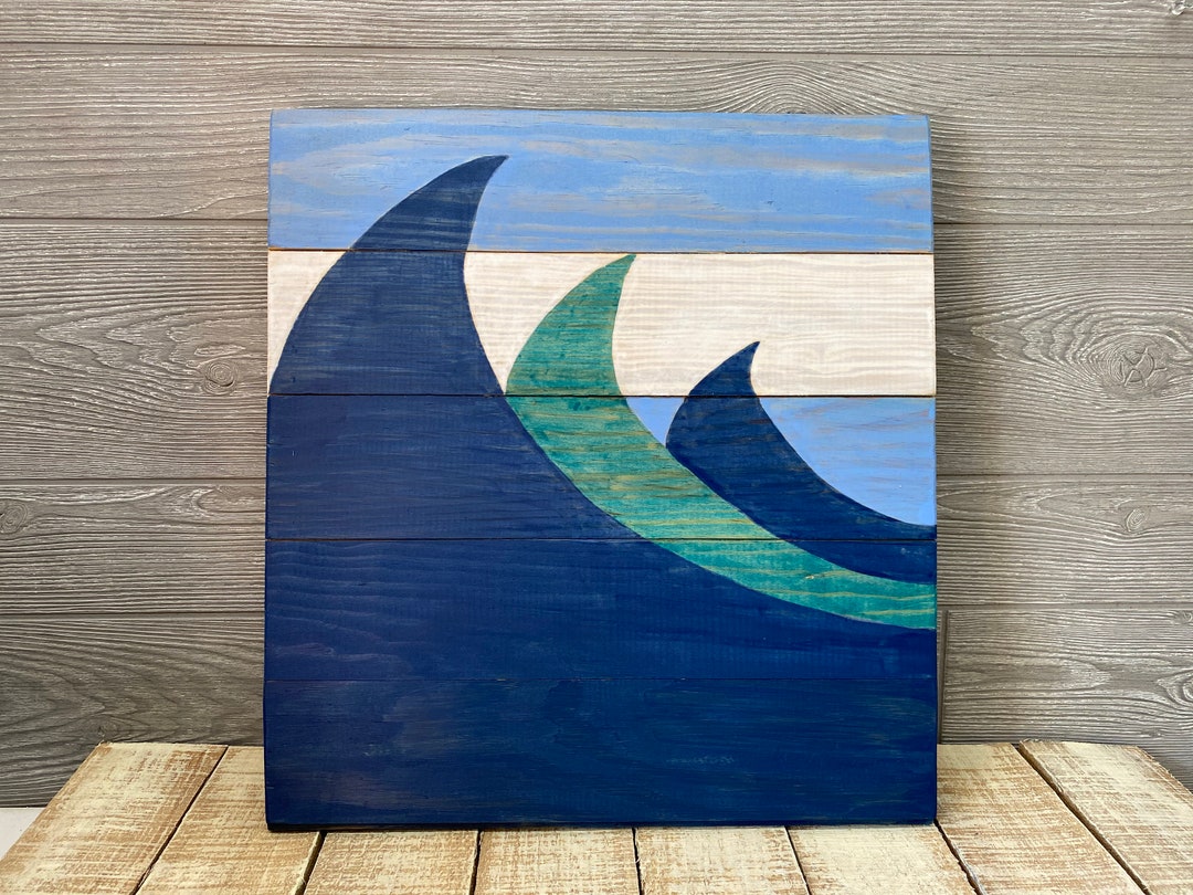 Ocean Wave Art - Wood Sign - Beach Decor - Etsy