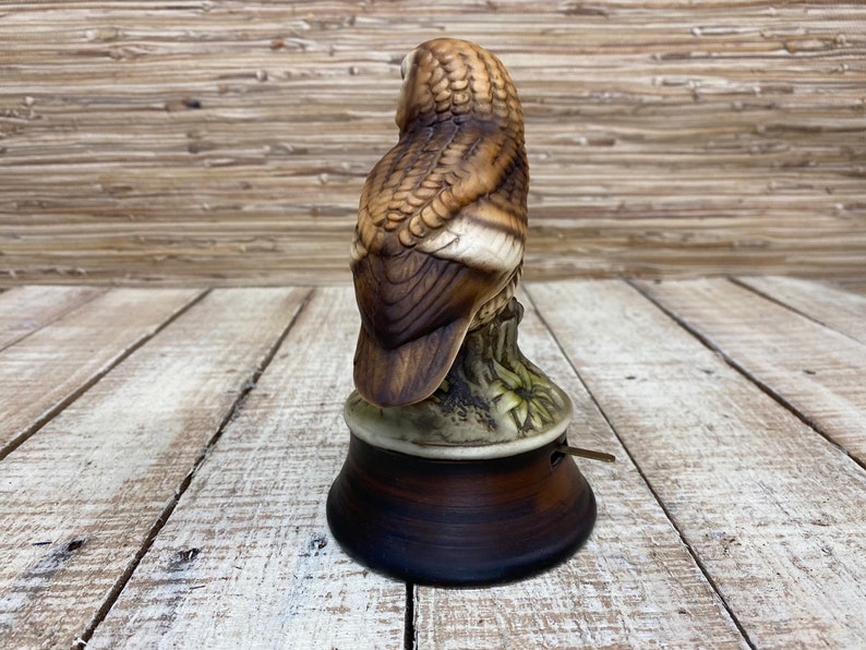 Owl Musical Figurine - Vintage Owl Statuette - Japanese Owl Decor - Etsy