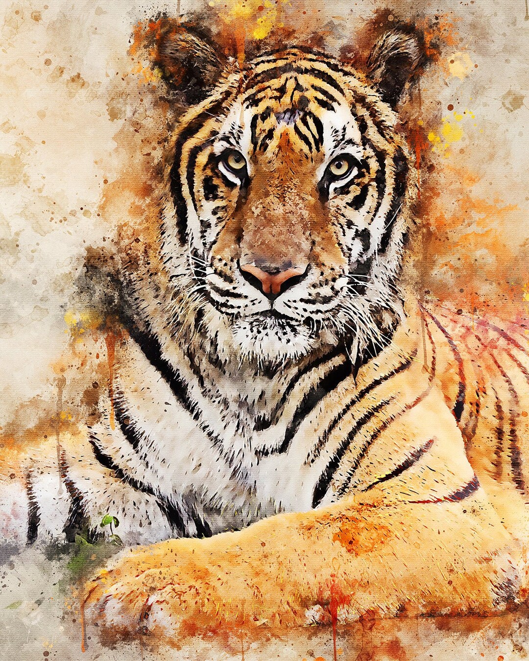 Tiger Art - Wildlife Artwork - Tiger Painting - Watercolor - Max the ...