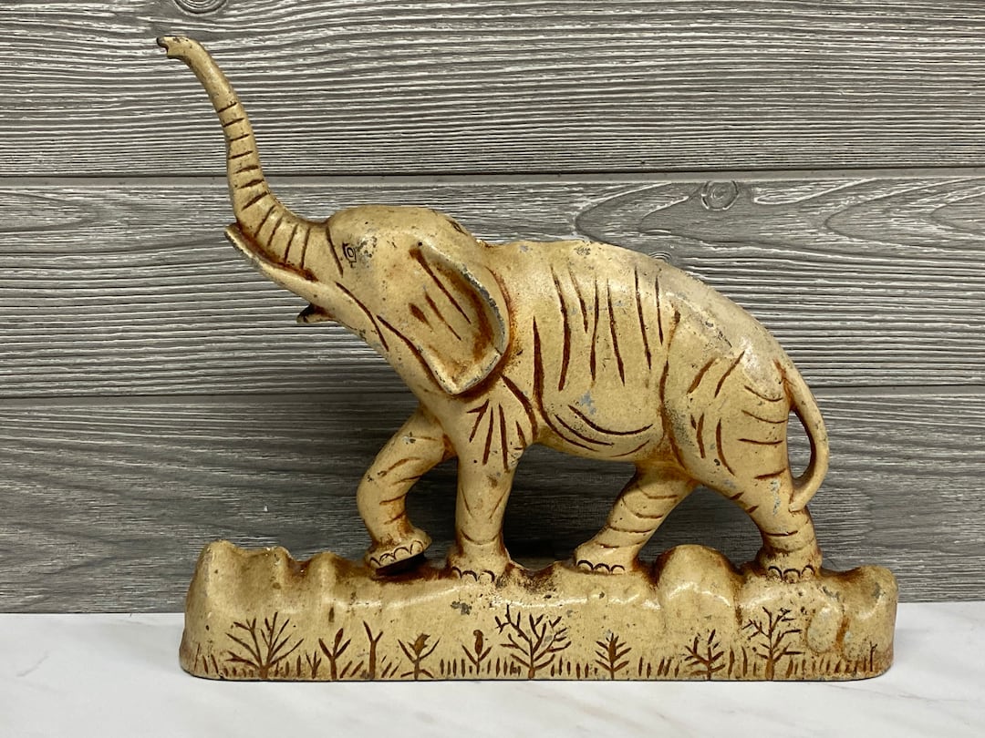Iron Elephant - Cast Iron Elephant Door Stop - Antique Elephant - Etsy