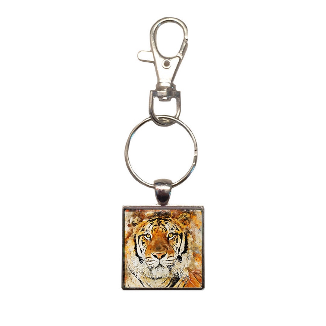 Tiger Key Chain - Key Ring - Key Organizer - Kimba Tiger Watercolor Art ...