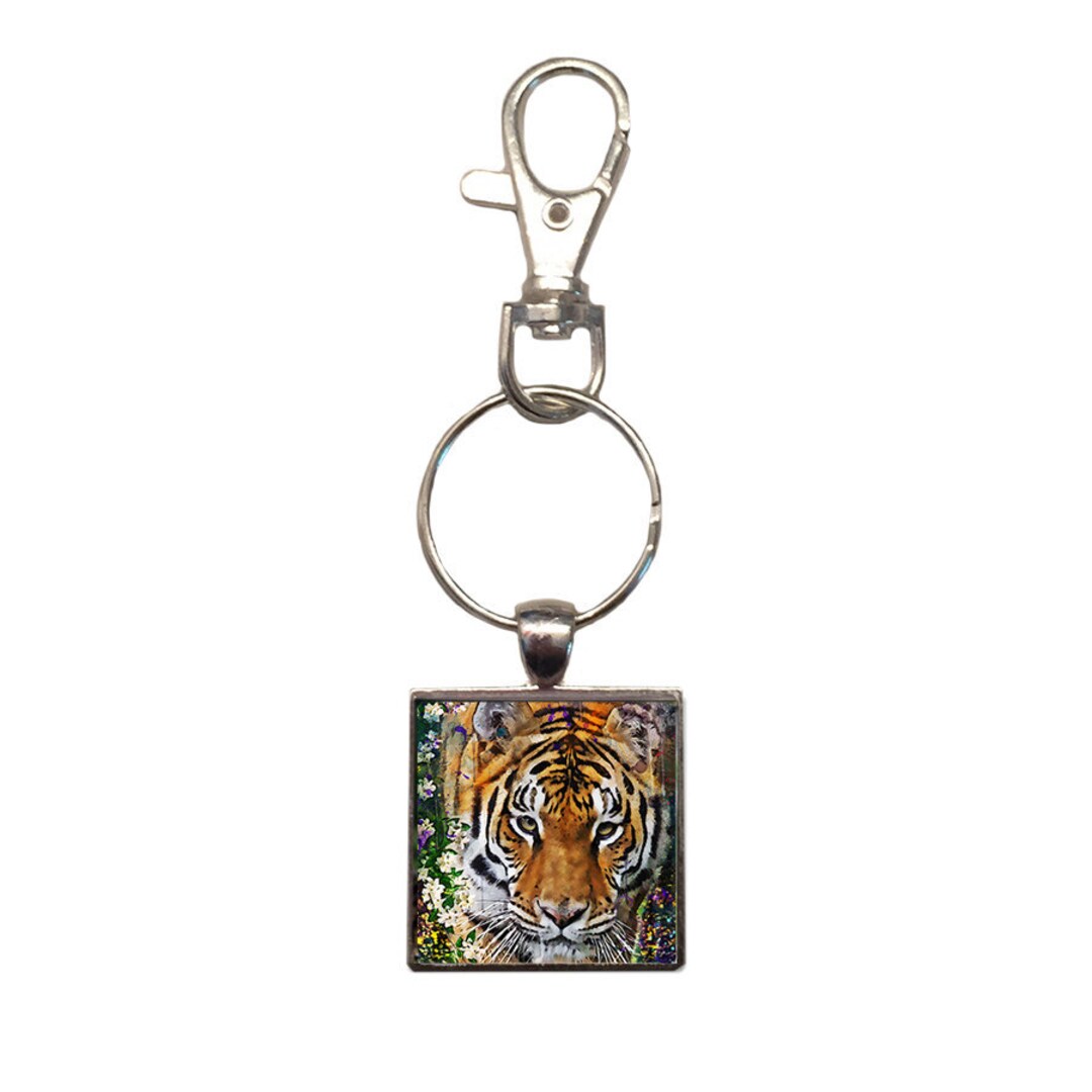 Tiger Key Chain - Key Ring - Key Organizer - Jasmine Tiger Watercolor ...
