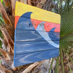 Ocean Wave Art - Sunset - Wood Sign - Beach Decor - - Etsy