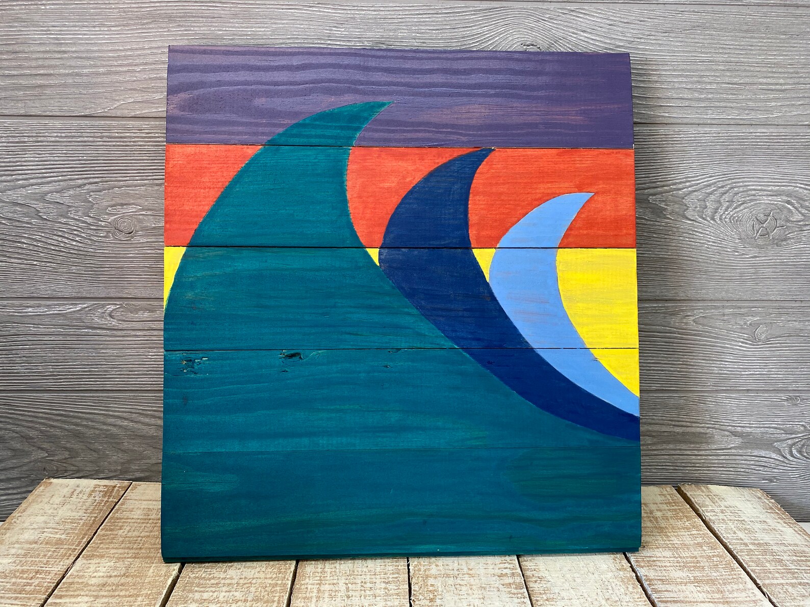 Ocean Wave Art - Tropical Style - Wood Sign - Beach Decor - Etsy