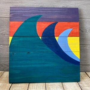 Ocean Wave Art - Tropical Style - Wood Sign - Beach Decor - Etsy