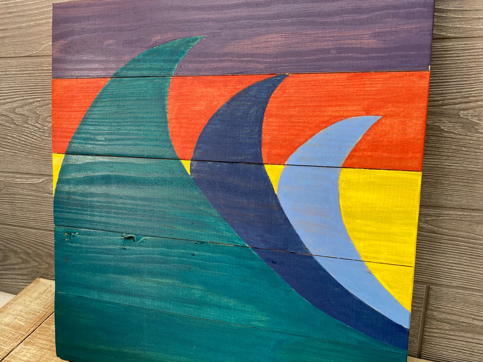 Ocean Wave Art Tropical Style Wood Sign Beach Decor | Etsy