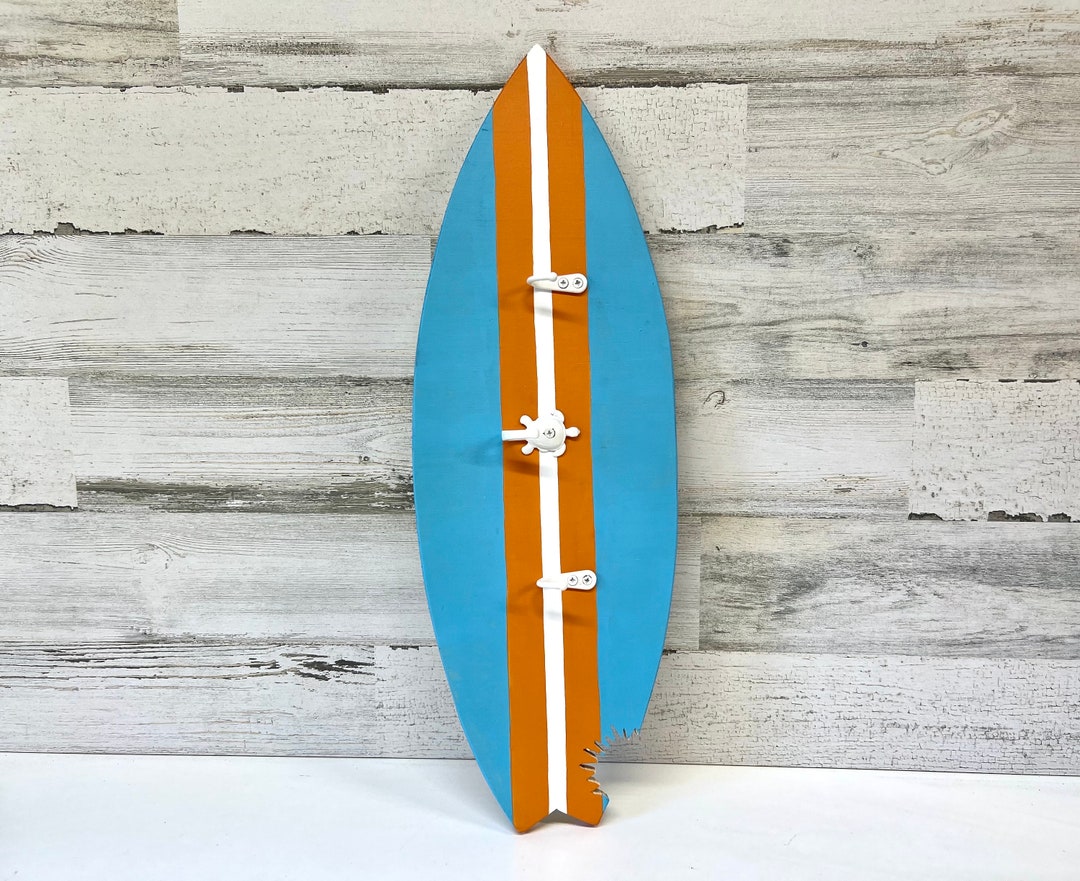 Surfboard Key Hook - Purse Storage - Wall Hook Set - Beach Bathroom ...