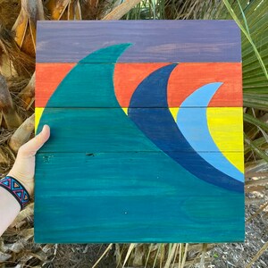 Ocean Wave Art - Tropical Style - Wood Sign - Beach Decor - Etsy