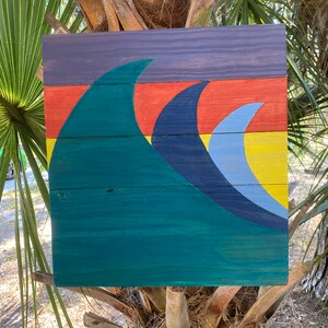 Ocean Wave Art - Tropical Style - Wood Sign - Beach Decor - Etsy