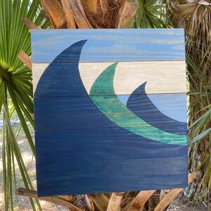 Ocean Wave Art - Wood Sign - Beach Decor - Etsy