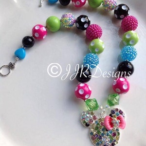 Girl Mouse Inspired Girl Necklace Colorful Pendant-chunky-bubble Gum ...