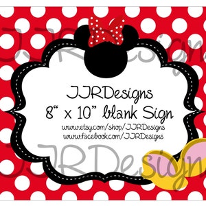 Instant Download- Menu Card Minnie Mouse Inspired Set-minnie Inspired ...