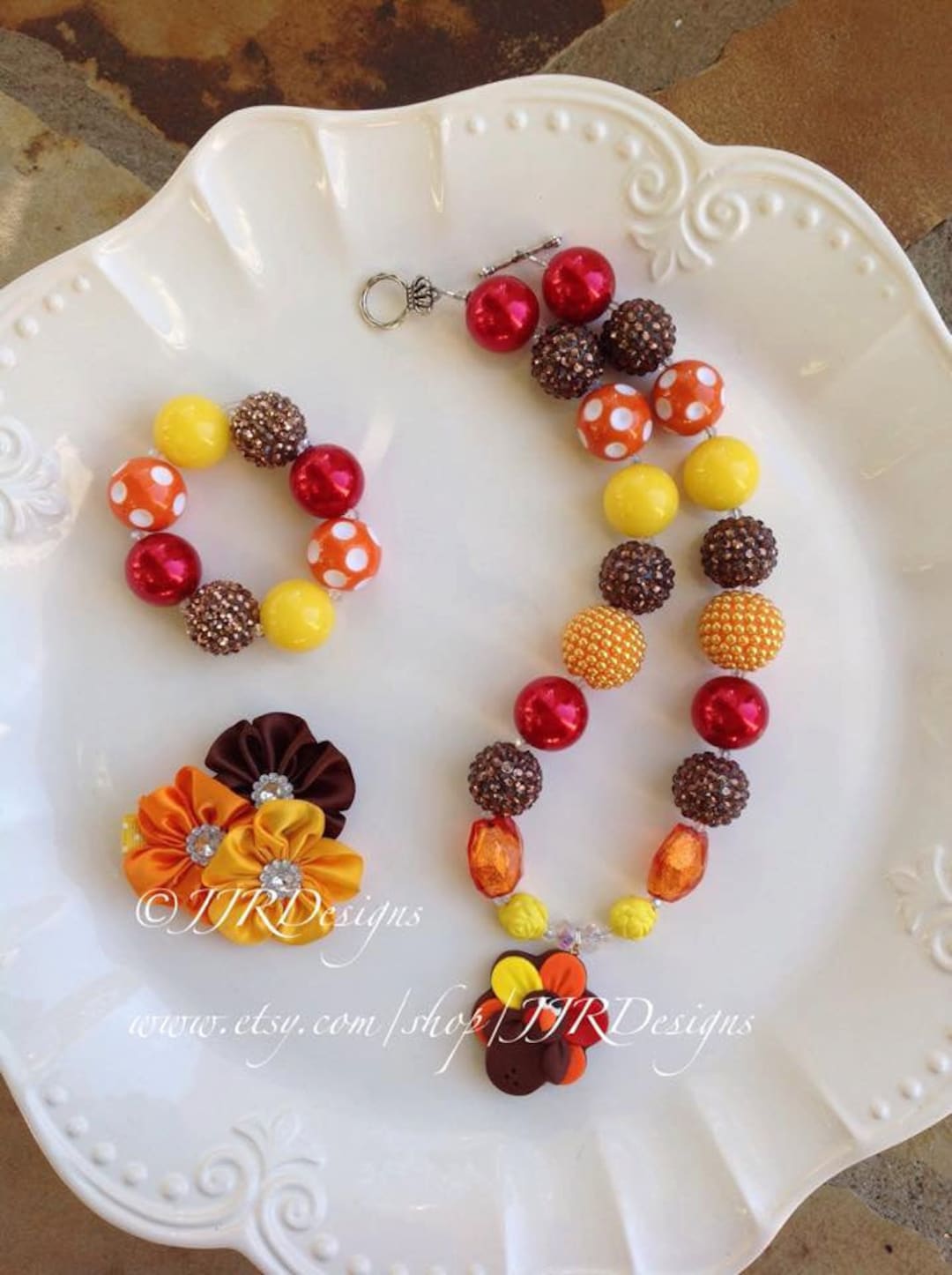Turkey Necklace-thanksgiving Necklace- Turkey Chunky Necklace ...