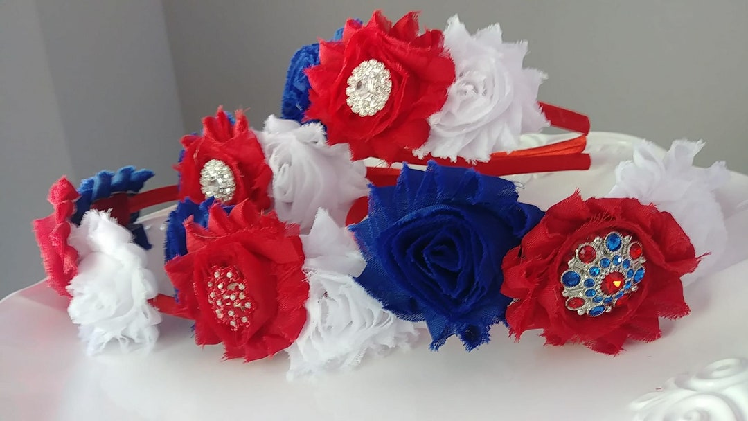 Patriotic Hair Piece-4th of July Headband-patriotic Headpiece- 4th of ...