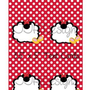 Instant Download- Menu Card Minnie Mouse Inspired Set-minnie Inspired ...