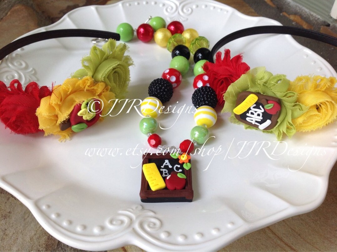 Back to School Necklace Headband-chalkboard Headpiece- BTS Headband ...