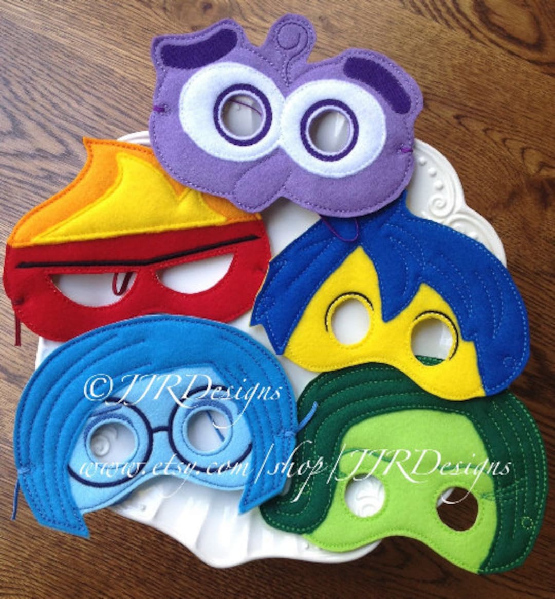 Set of 5-feelings Mask Joy Mask Sadness Mask Fear Mask Anger Mask ...