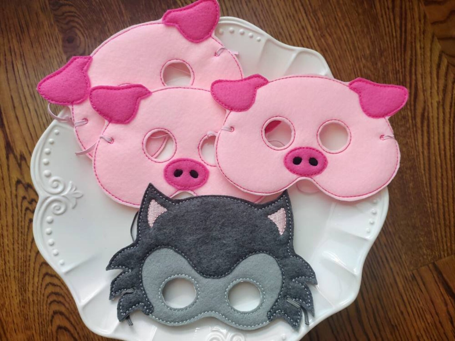 Woodland Masks Wolf Mask Pig Mask-dress up Masks Animal | Etsy