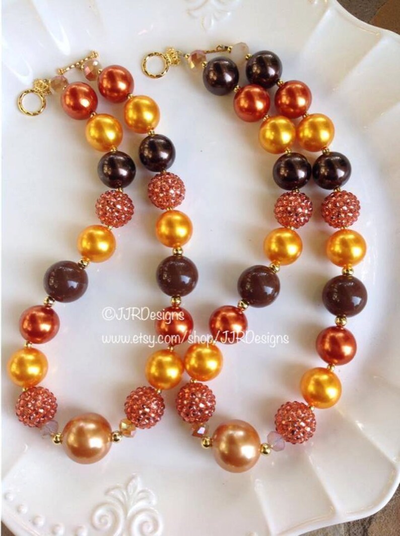 Fall Necklace Fall Chunky Necklace Fall Bubble Gum Necklace - Etsy