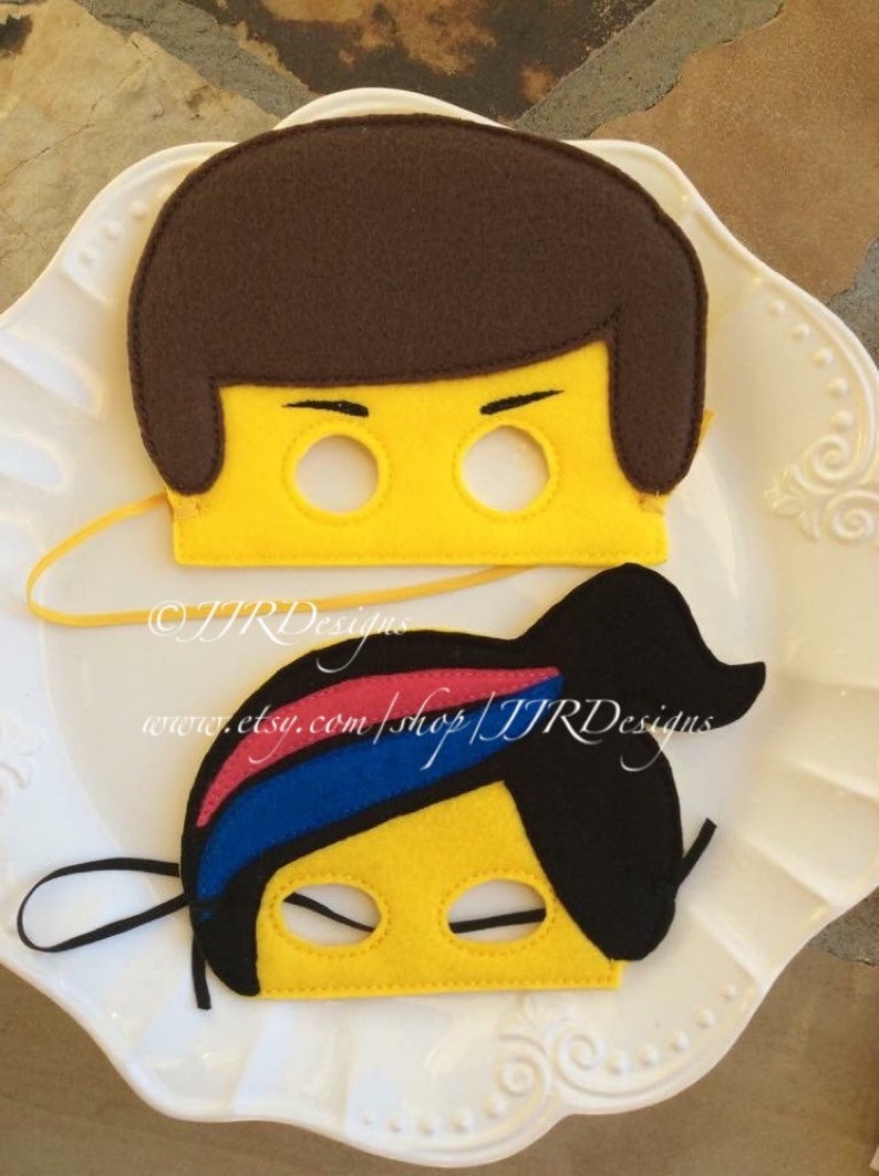 Lego Inspired Mask Lego Inspired Masks Emmet Inspired Masks | Etsy