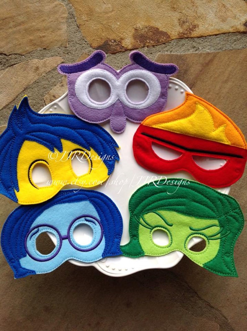 Set of 5-feelings Mask Joy Mask Sadness Mask Fear Mask | Etsy