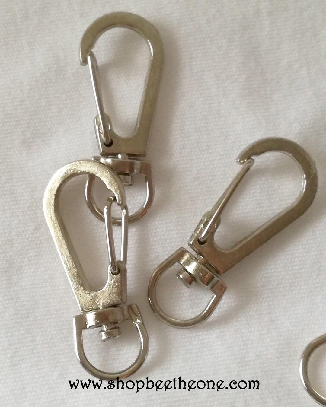 Lot of 3 Clip Fastener Hook Clasp with rotary swivel Silver 30 or 35 mm ...