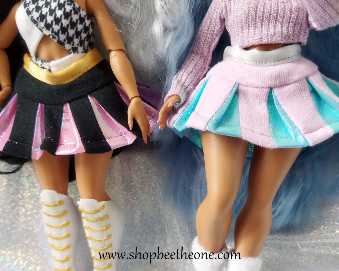 Two-tone and Shiny Pleated Skirt for LOL OMG Dolls - 2 Colors - Glitter ...
