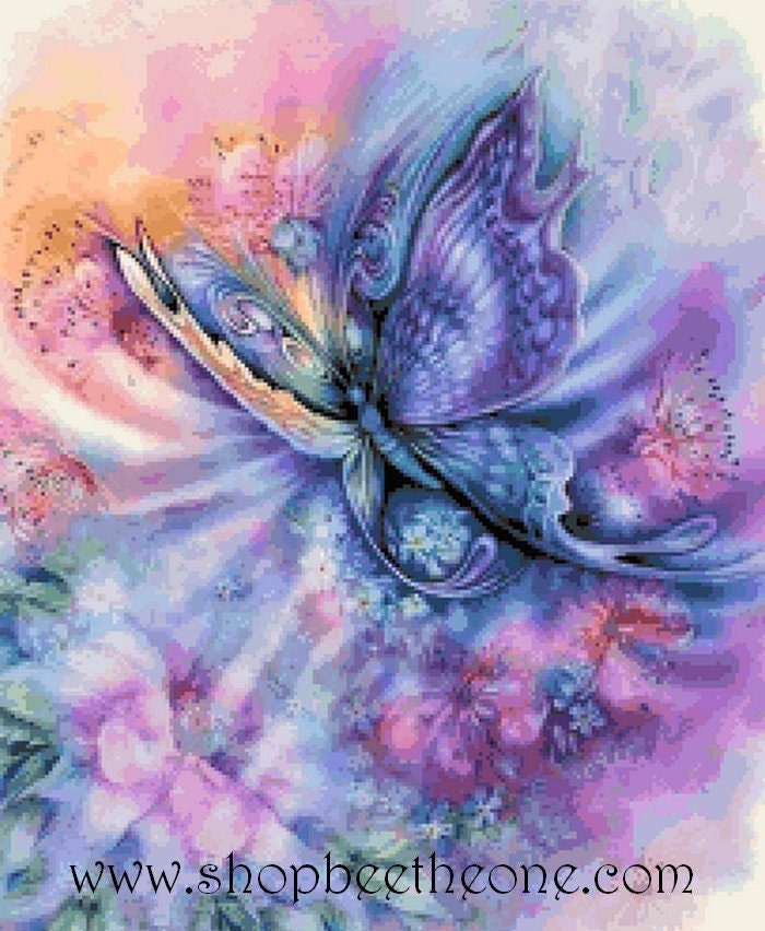 Digital Grid Diagram Cross Stitch Embroidery "the Mirage Butterfly ...