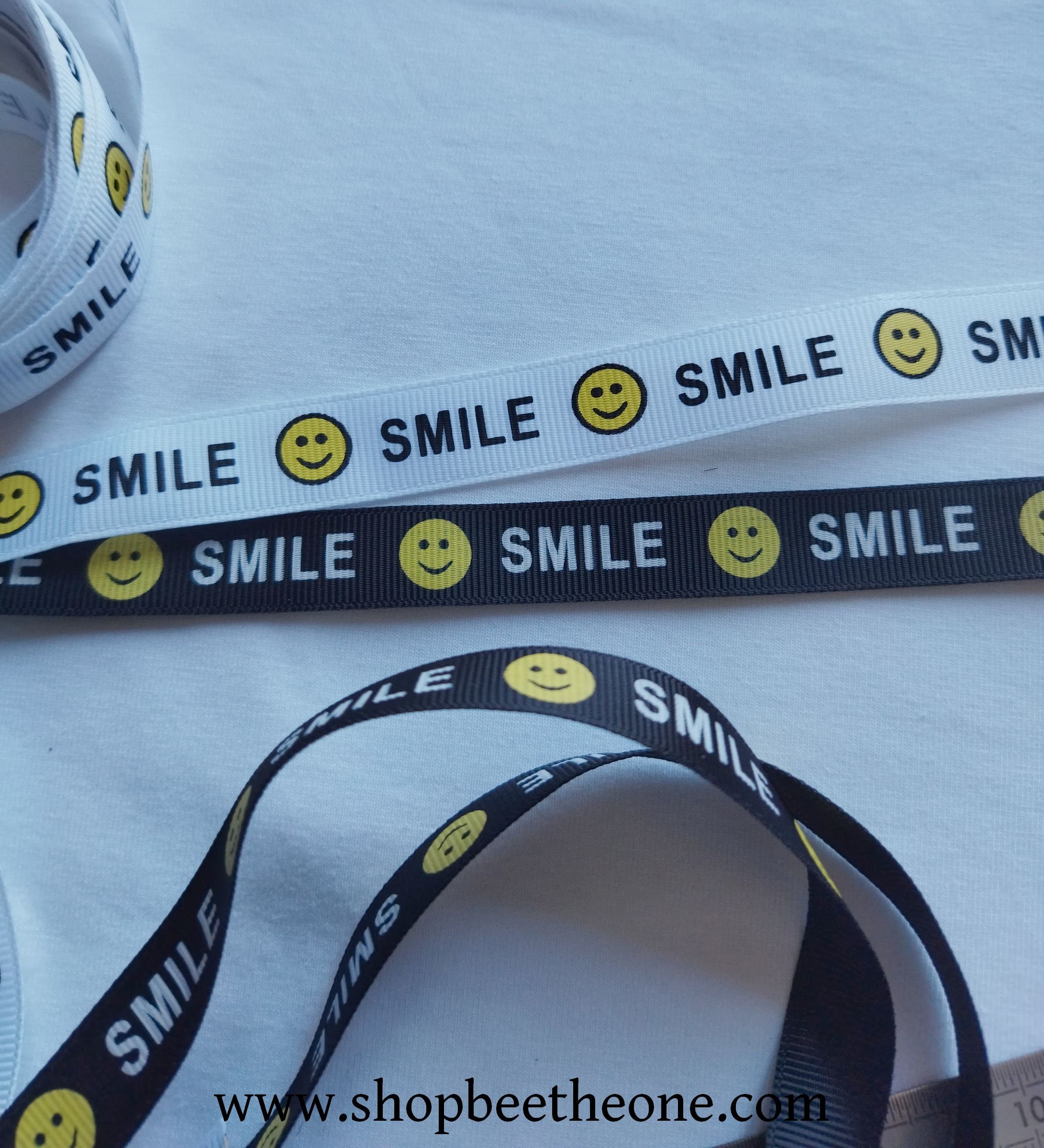 Gros Grain Ribbon - 16 Mm X 1 M - Emoticon Smile - White or Black - Etsy