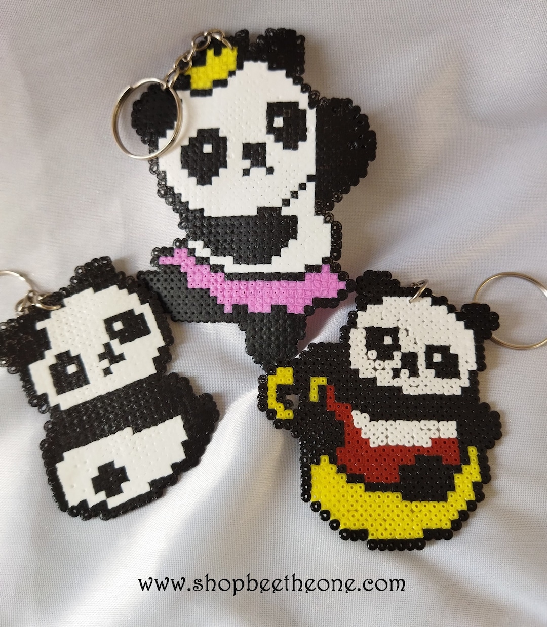 Perler Hama Bead Panda Kawaii Keychain - 3 Designs - Made to Order - Etsy