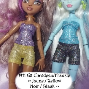 Mini Short Pants Holographic Print for Monster High Dolls 4 Sizes 7 ...