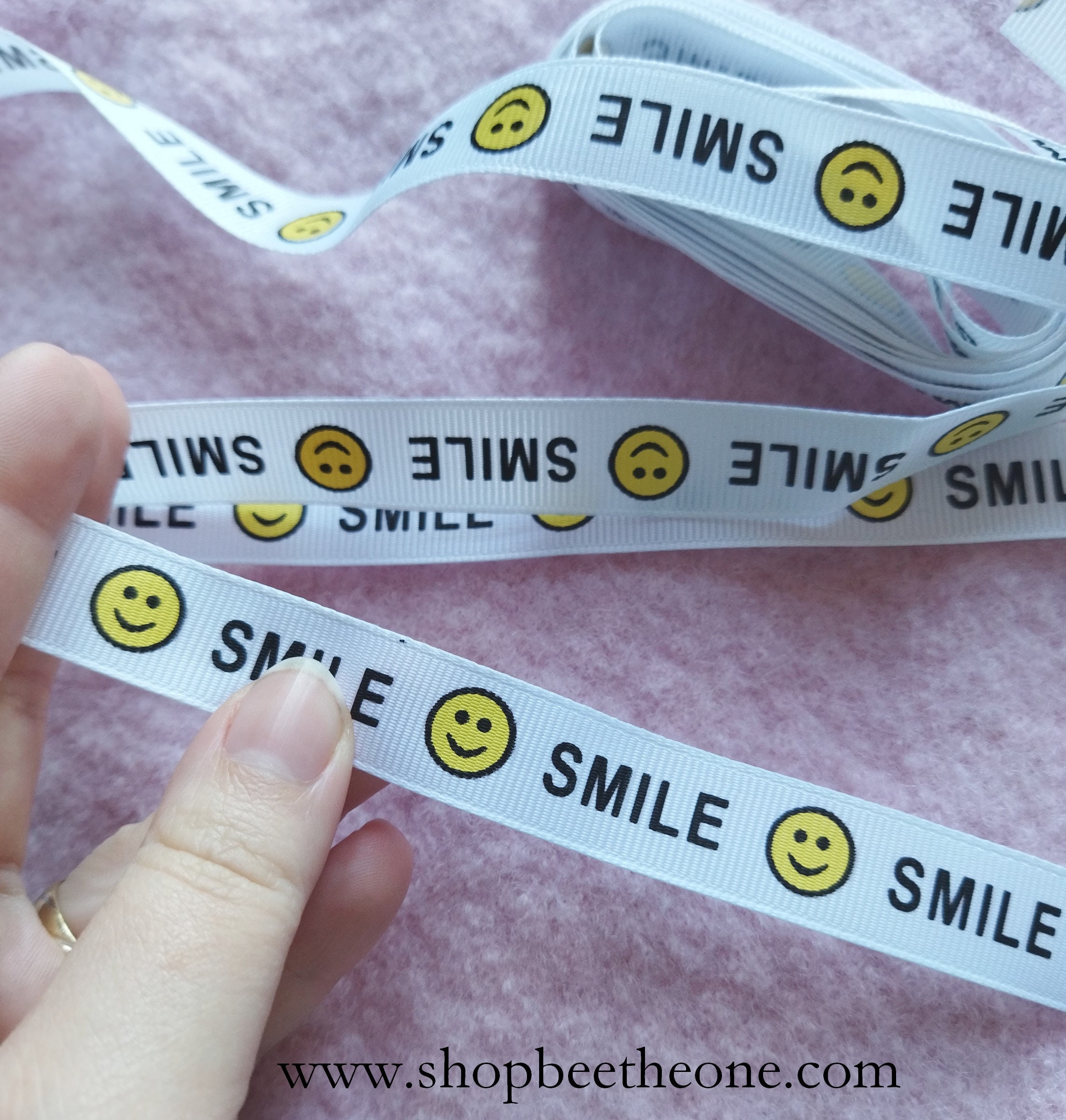 Gros Grain Ribbon - 16 Mm X 1 M - Emoticon Smile - White or Black - Etsy