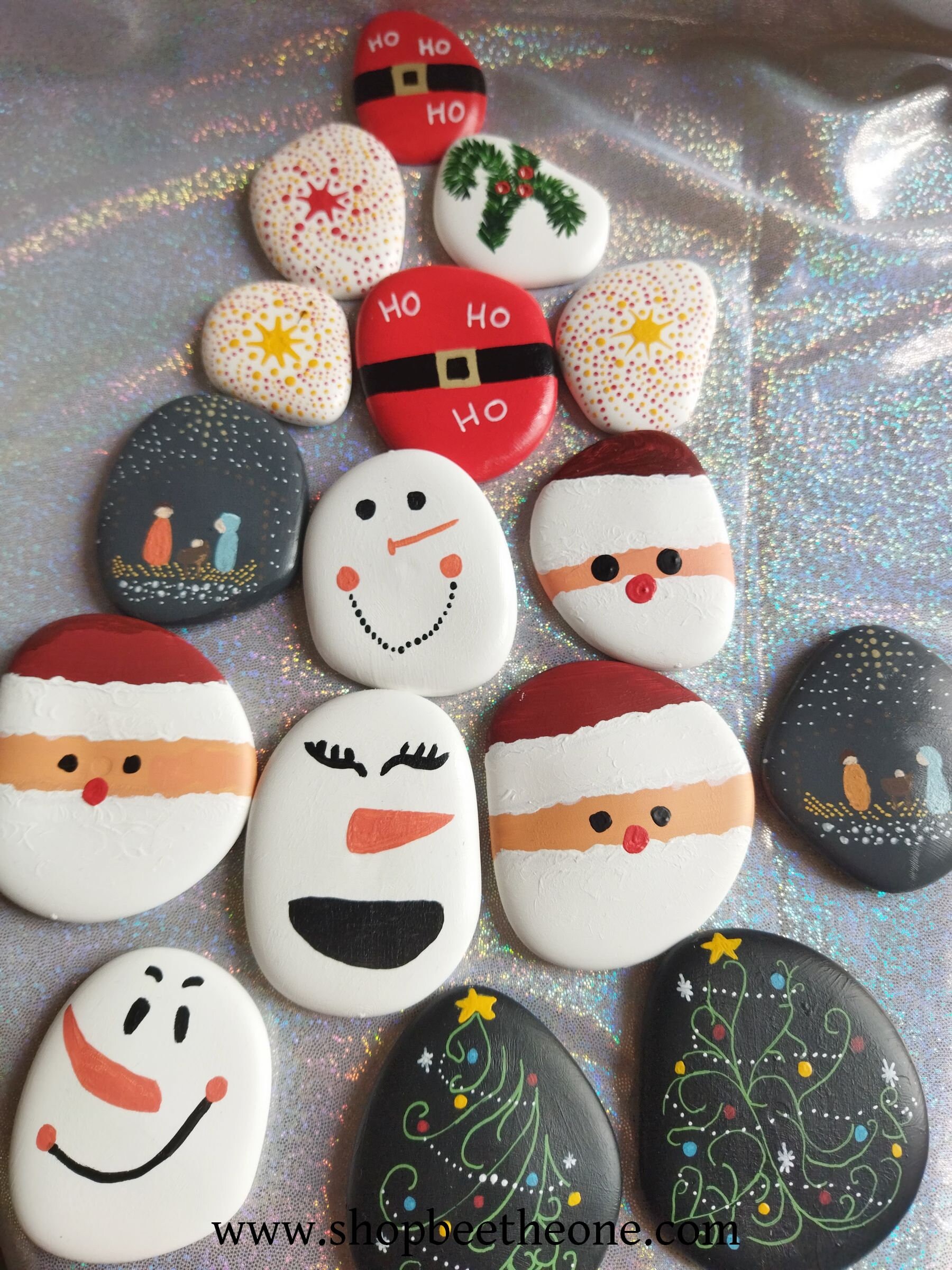 Painted Rock Christmas Decoration "santa Claus" - Several Sizes and ...