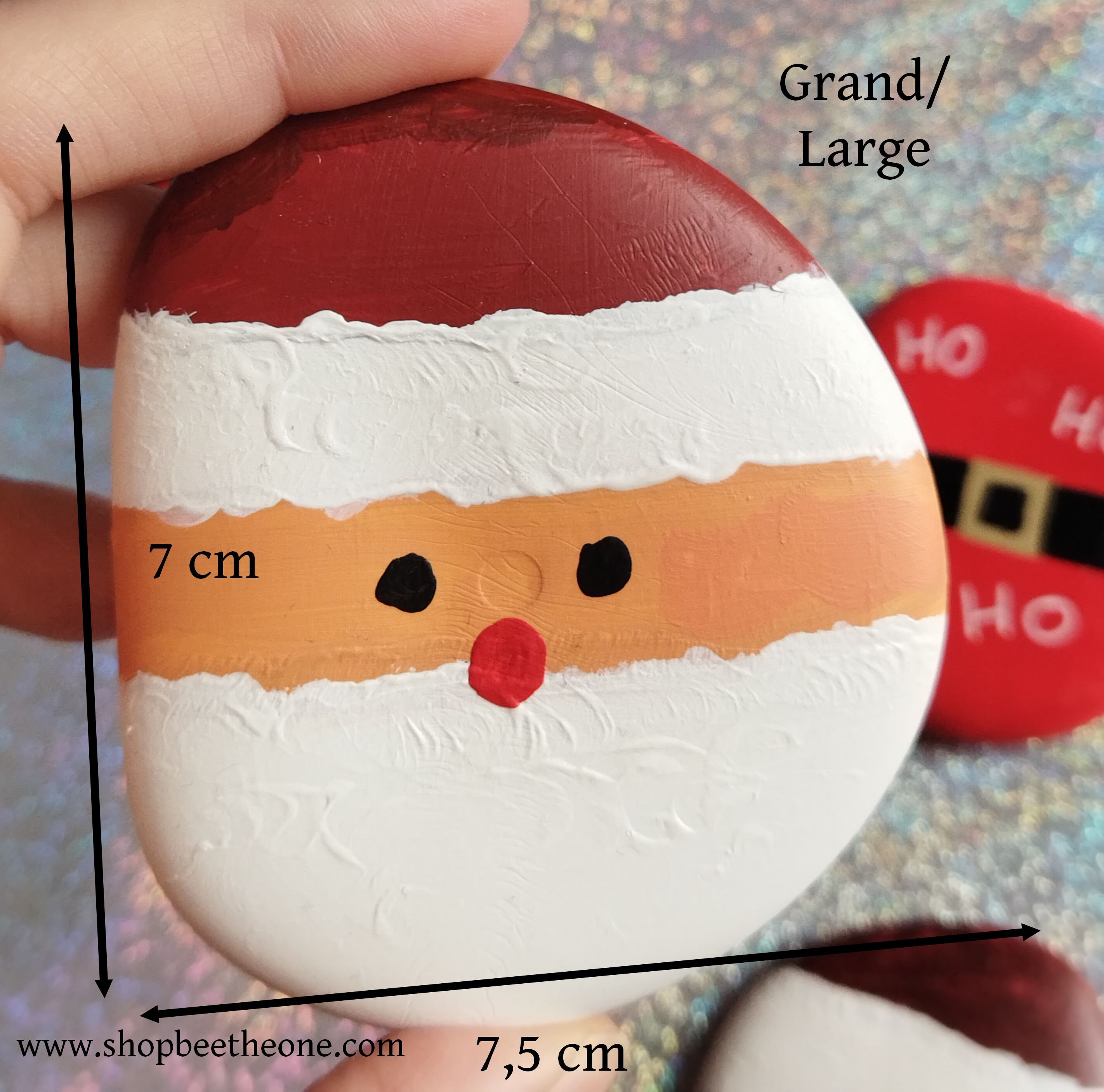 Painted Rock Christmas Decoration "santa Claus" - Several Sizes and ...