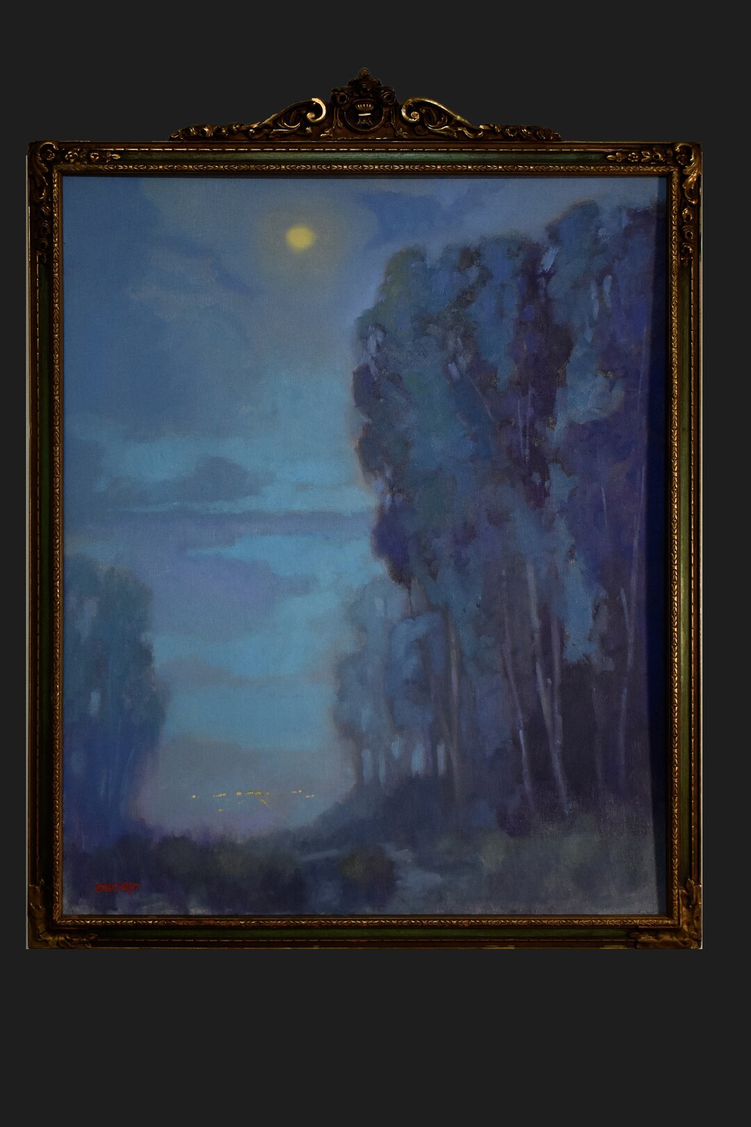 Tonalist Eucalyptus Nocturne Landscape. Plein Air Impressionism ...