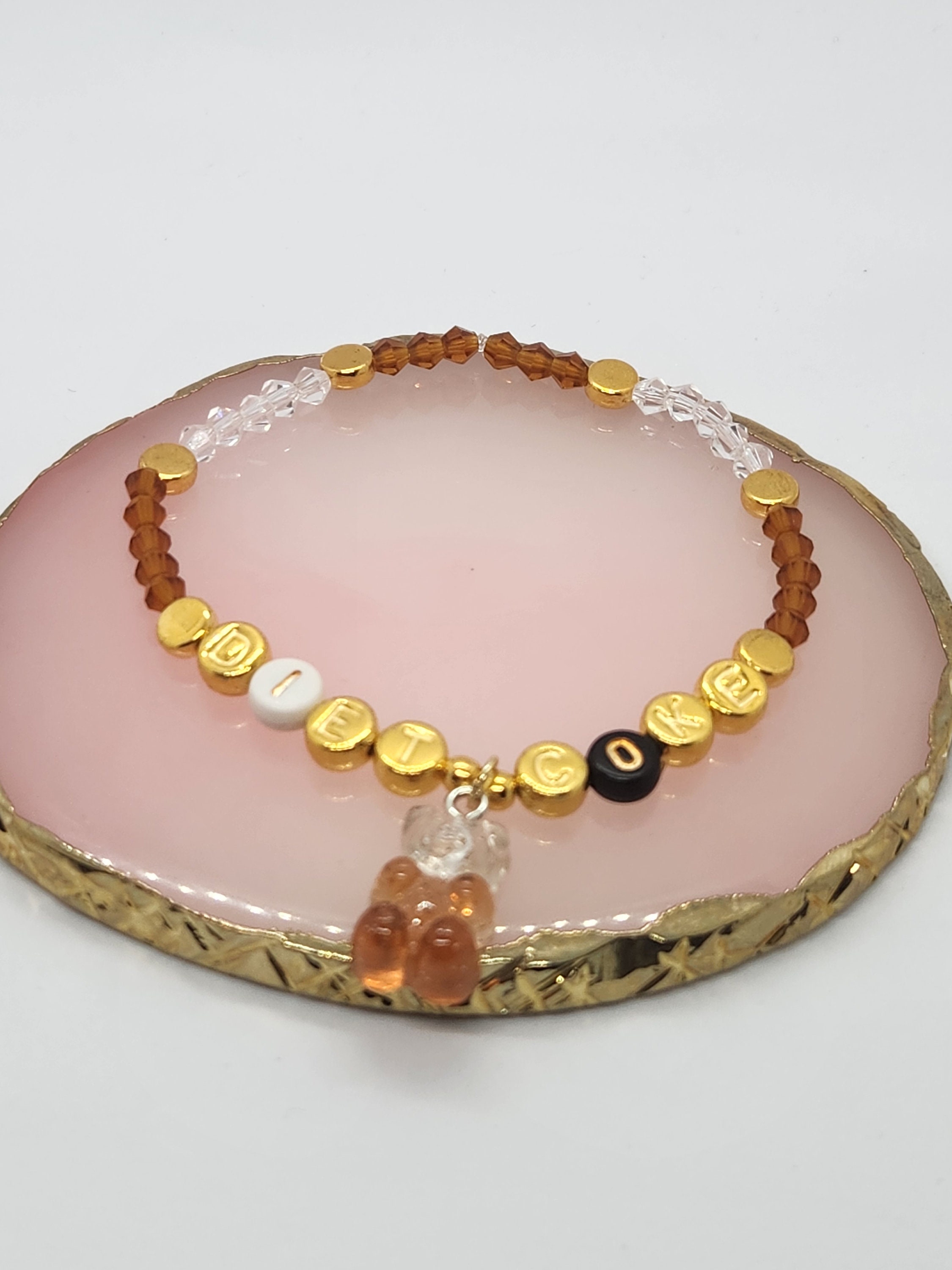 DIET COKE Gummy Bear Charm Crystal Bead Friendship Bracelet - Etsy