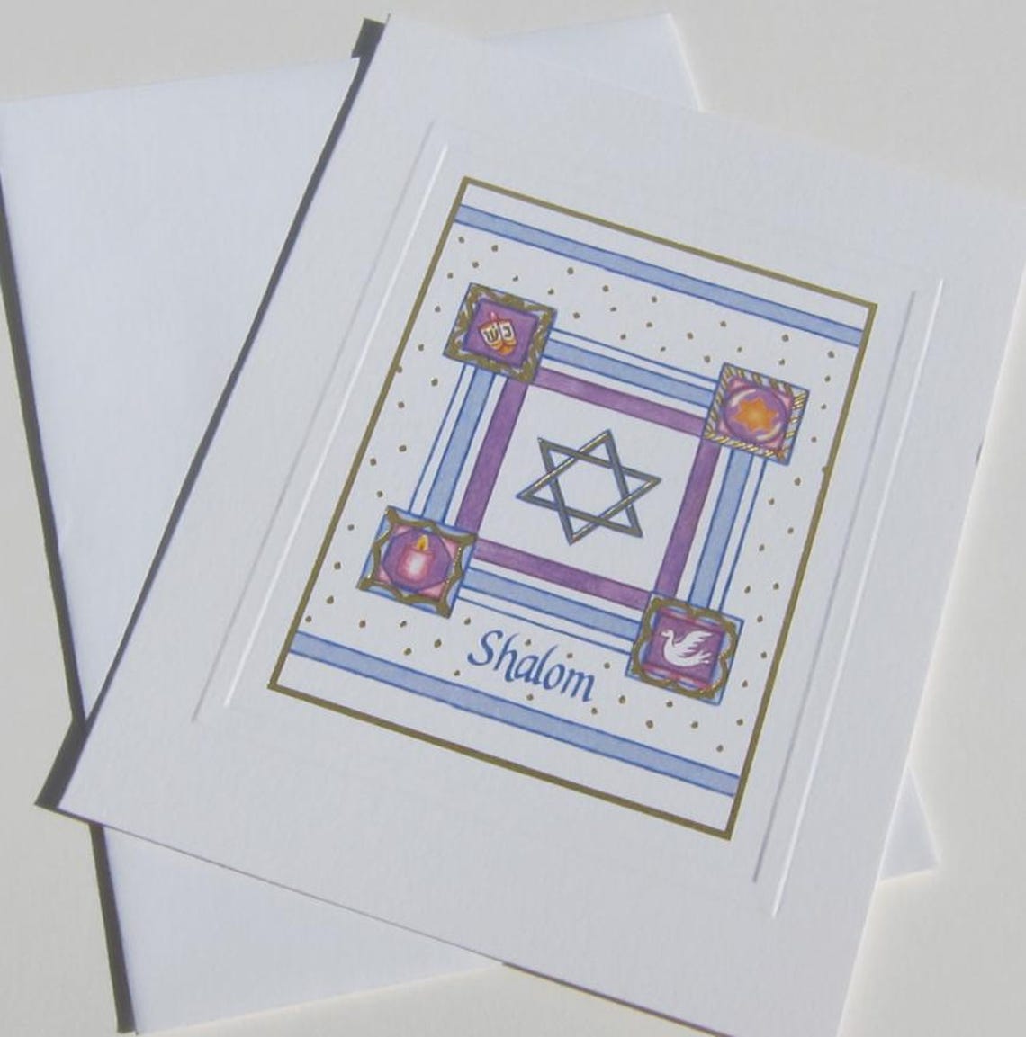 Embossed Gold Foil Hanukkah Cards: Star of David Shalom - Set of 8 - Etsy