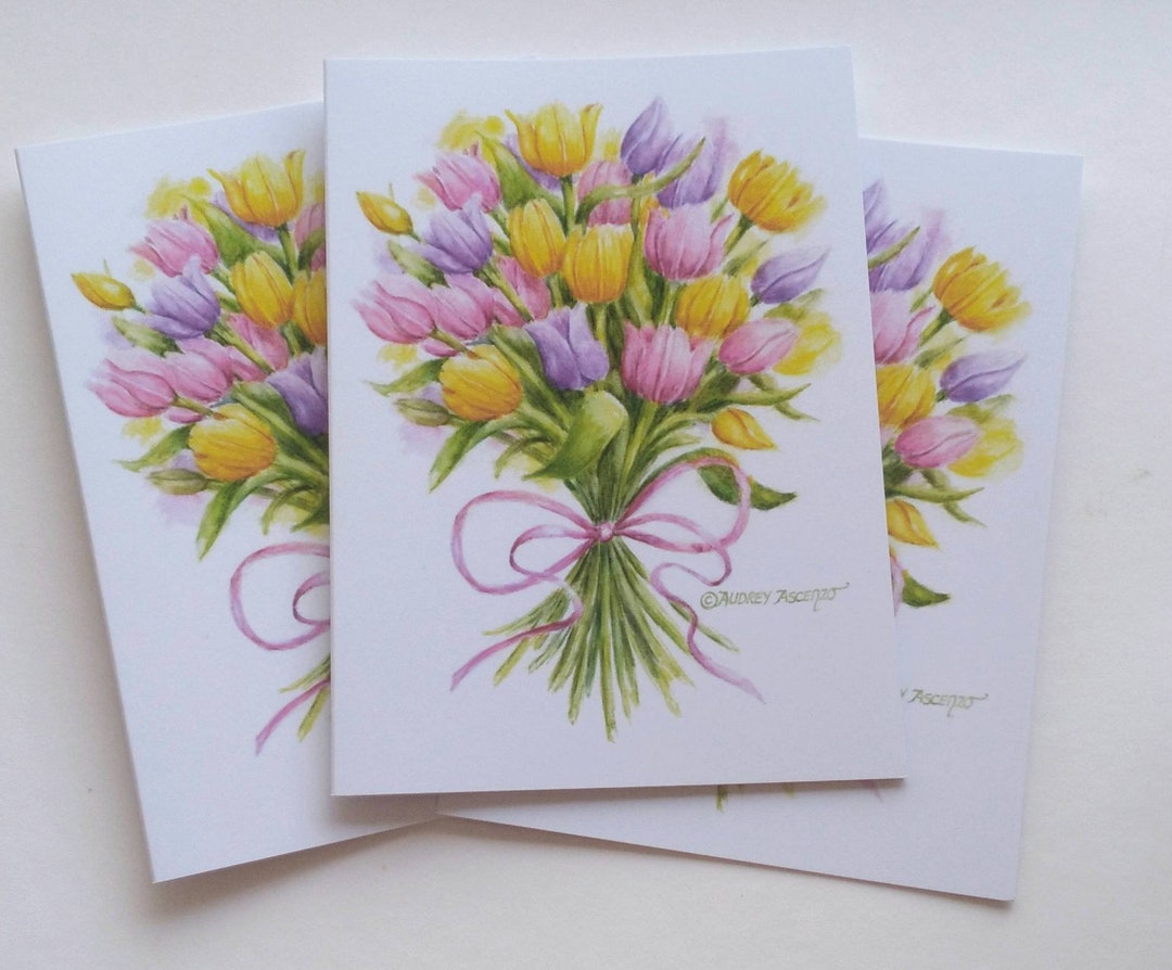 Easter Tulip Bouquet Bright and Beautiful Spring Greeting Cards Boxed ...