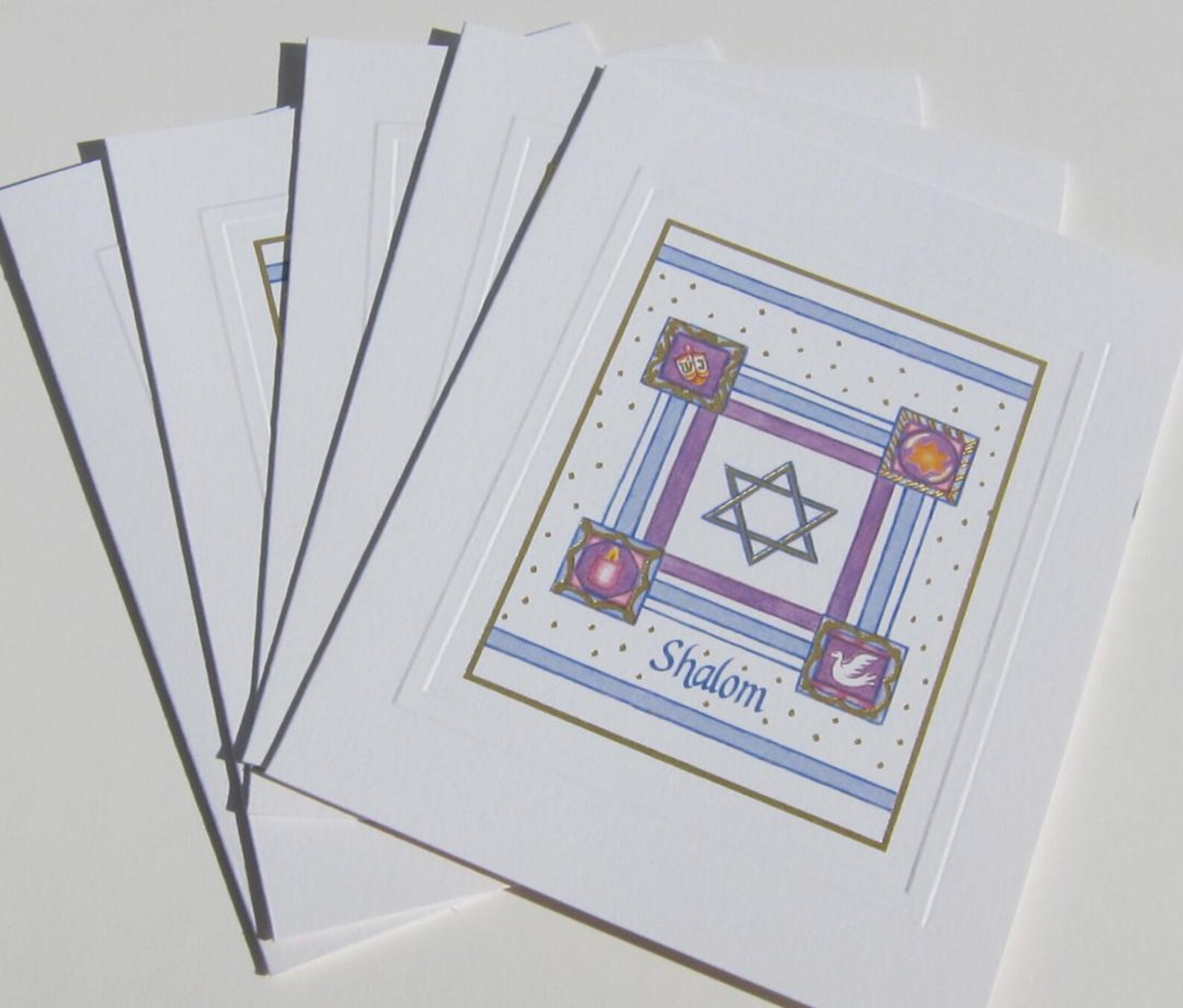 Embossed Gold Foil Hanukkah Cards: Star of David Shalom - Set of 8 - Etsy