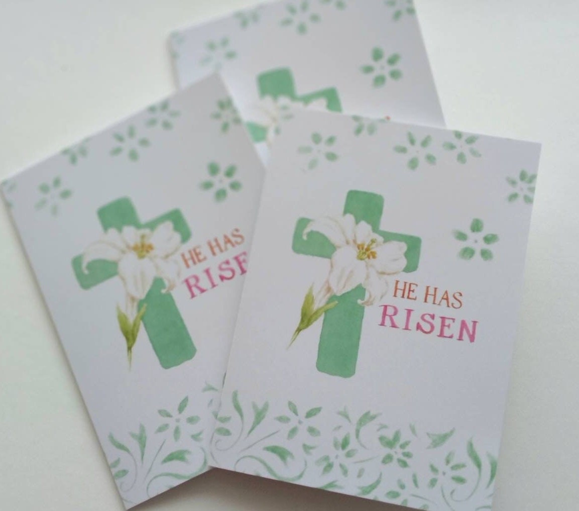 Easter Lily Cross Scripture Christian Greeting Cards Comfort Peace ...