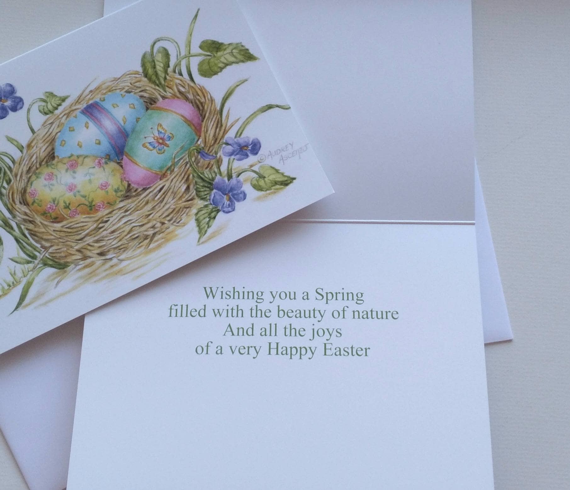Painted Easter Eggs in Nest Greeting Cards Boxed Easter Cards Set of 10 Easter Greeting Cards ...