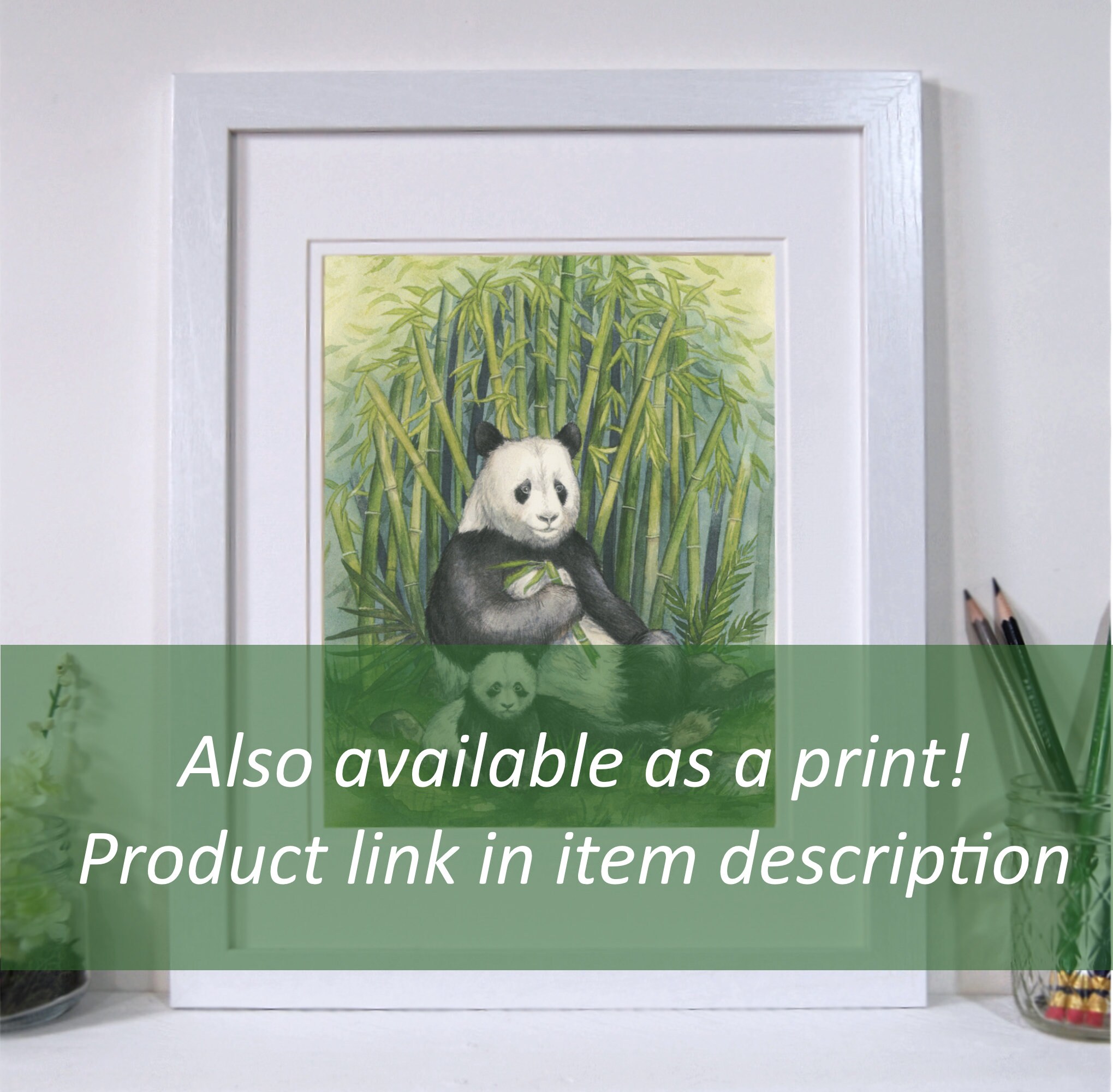 Panda Bookmark: Decorative Bookmark Panda Art Bookmark With - Etsy Canada