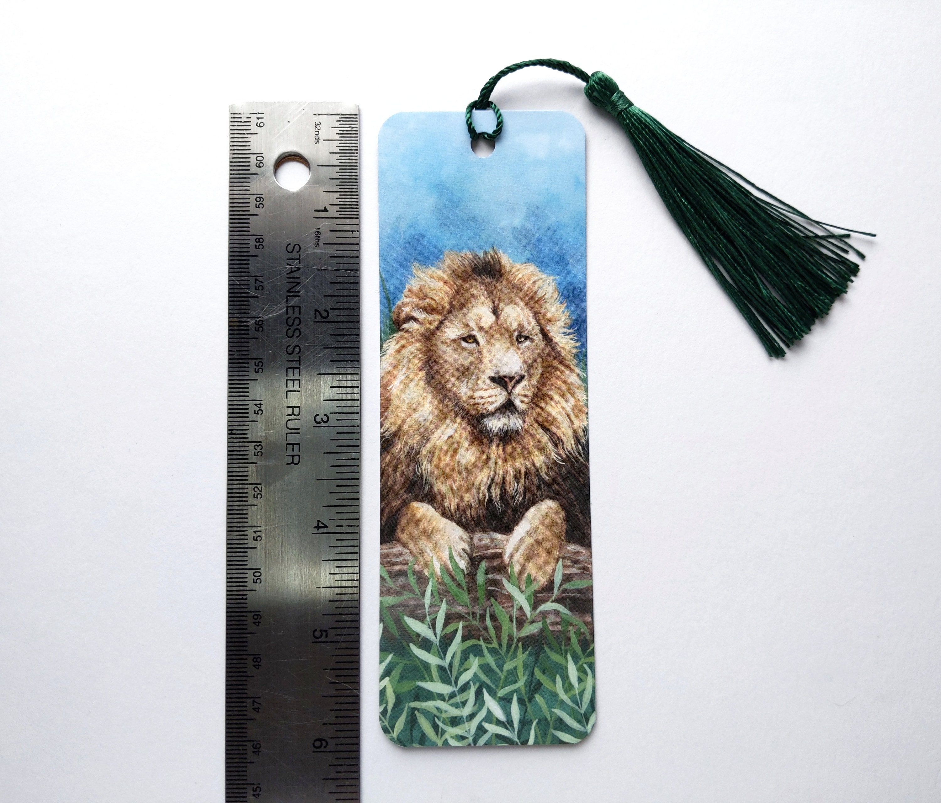 Lion Bookmark: Page Keeper Illustrated 2x6 Inch Bookmark - Etsy
