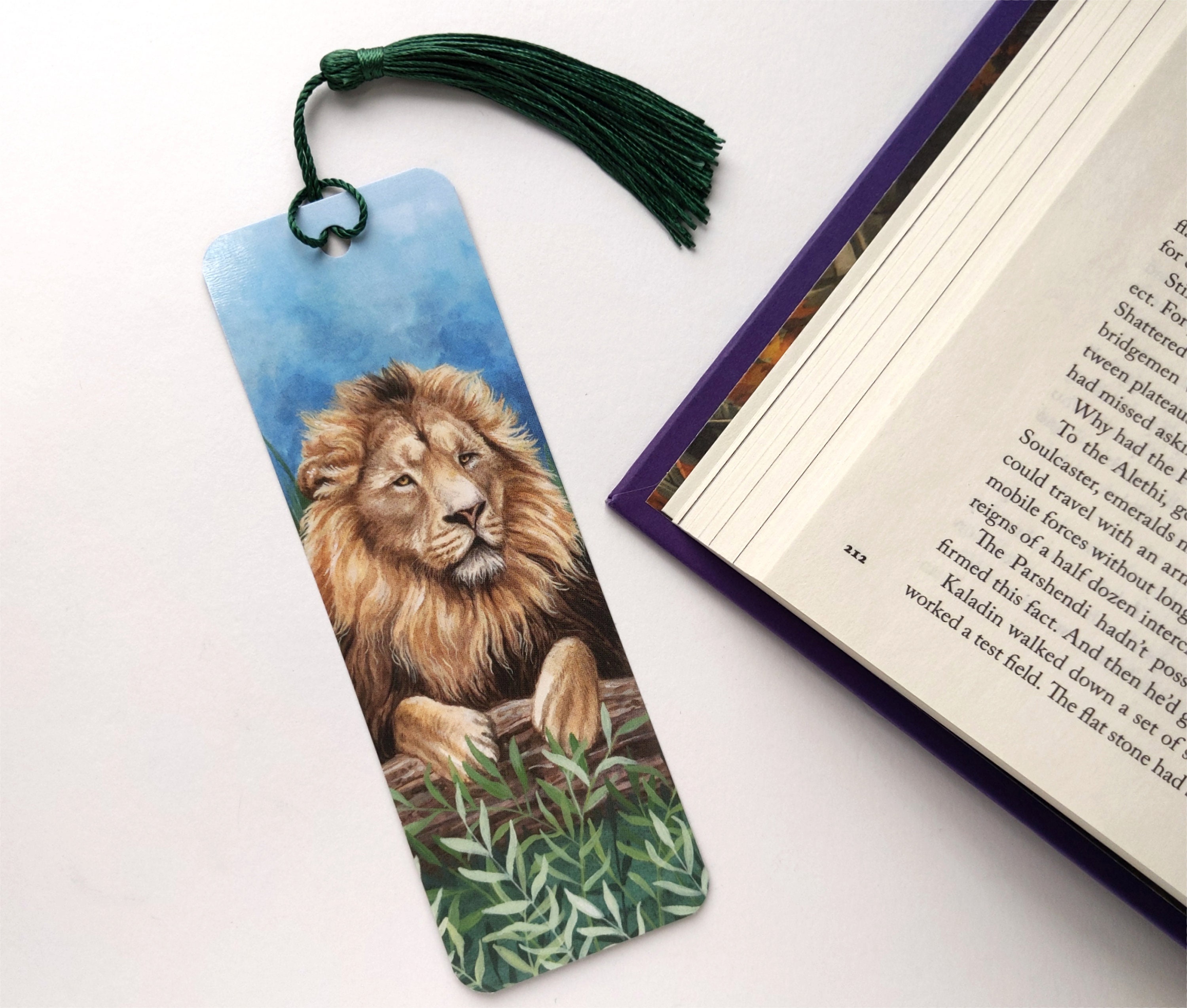 Lion Bookmark: Page Keeper Illustrated 2x6 Inch Bookmark - Etsy