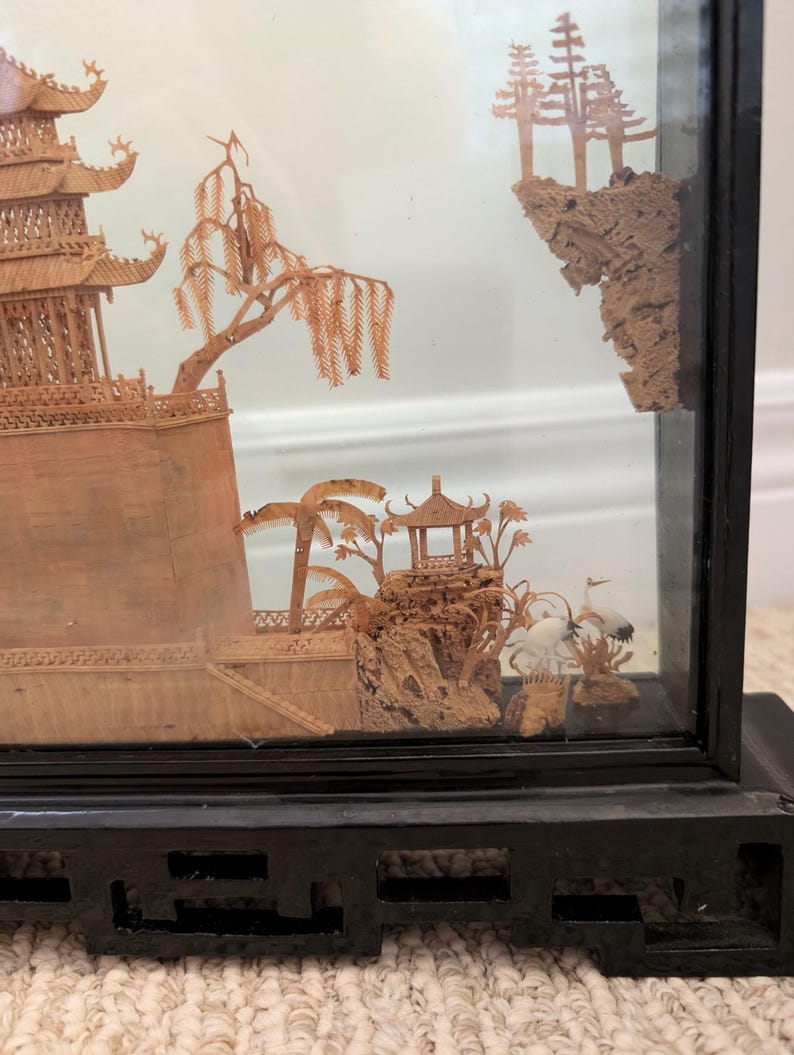 Vintage Asian Cork Sculpture - Etsy