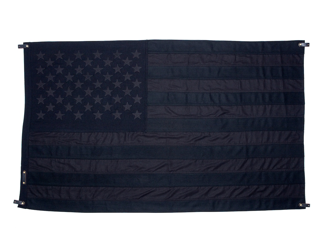 Wool & Silk American Flag - Black - Etsy